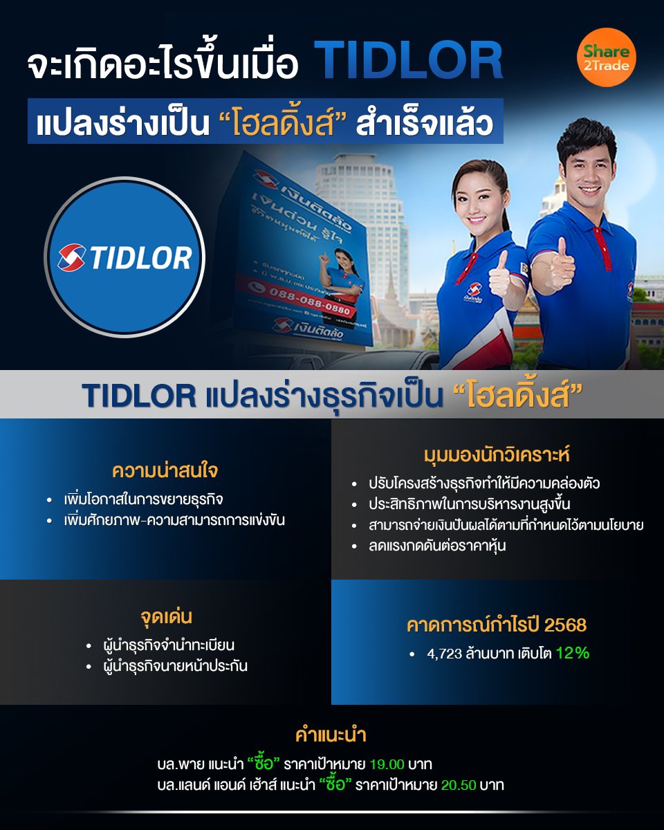 จะเกิดอะไรขึ้นเมื่อ TIDLOR แปลงร่างเป็น “โฮลดิ้งส์” สำเร็จแล้ว | Share2Trade